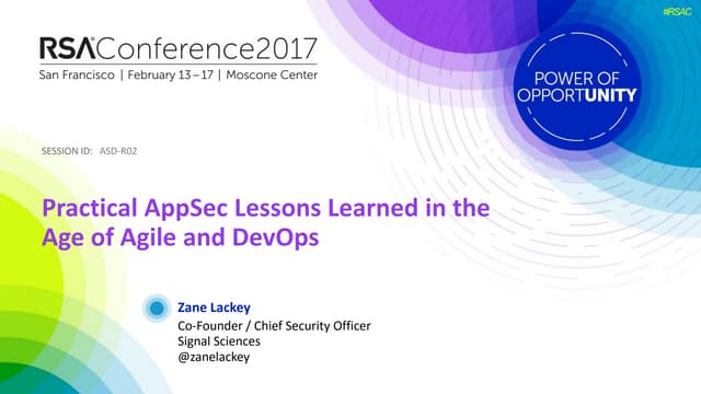 Practical Appsec Lessons Learned In The Age Of Agile And Devops Ppt