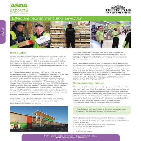 Asda recruitment and selection | PDF