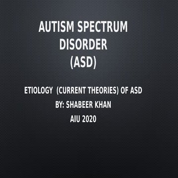 Autism spectrum Disorder | PDF