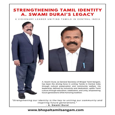 Strengthening Tamil Identity A. Swami Durai’s Legacy | PDF
