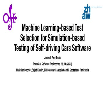 Machine Learning Based Test Selection For Simulation Based Testing Of