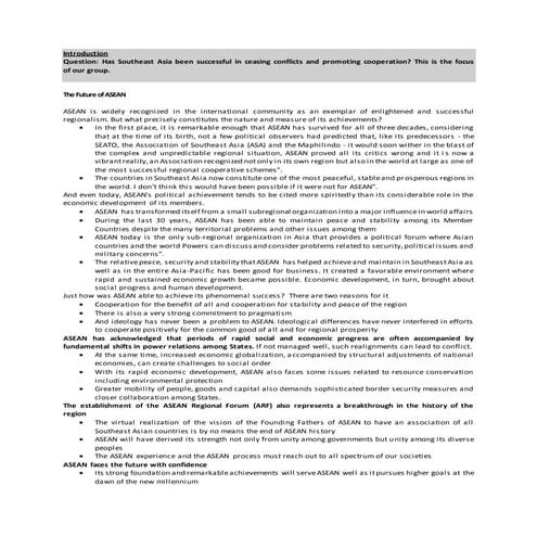 All about ASEAN Class 12 Political Science | PDF