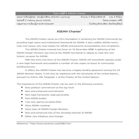 Asean charter | PDF
