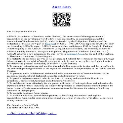 Asean Essay | PDF