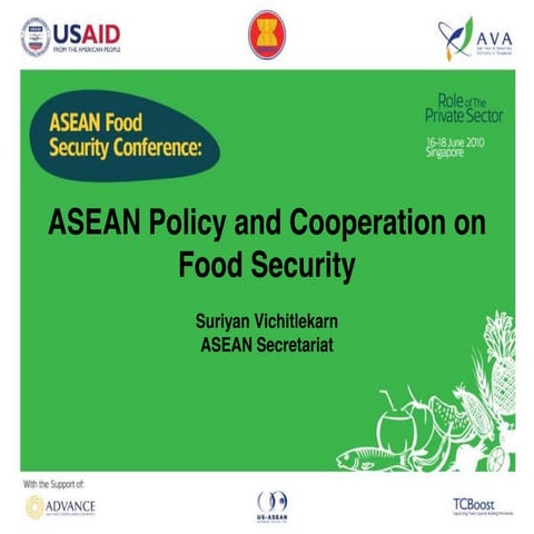 ASEAN Policy on Food Security 2010 | PDF