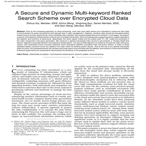 A Secure And Dynamic Multi Keyword Ranked Search Scheme Over Encrypted