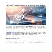 A Secure Payment Processor Is Suitable For Your Business | PDF