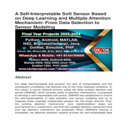 A Self-Interpretable Soft Sensor Based on Deep Learning and Multiple Attention Mechanism From ...