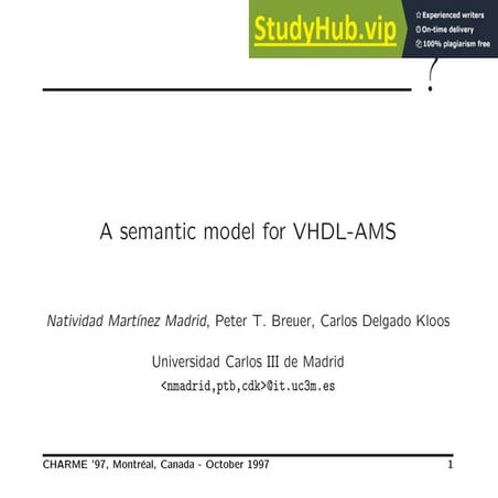 A Semantic Model For VHDL-AMS | PPT
