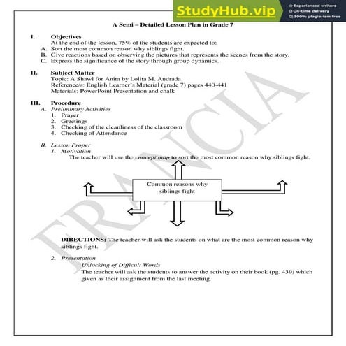 A Semi -Detailed Lesson Plan In Grade 7 | PDF