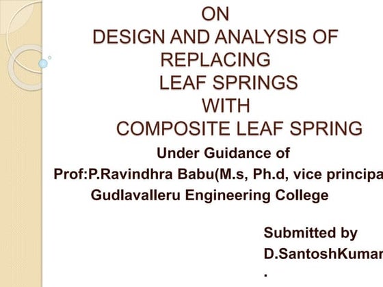 Design of Helical Spring | PPT
