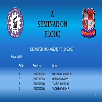 A seminar on flood | PPTX