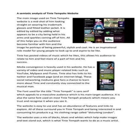 A semiotic analysis of tinie tempahs website | DOCX