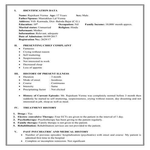 case presentation.docx schizophrenia (mental health nurisng) | DOCX