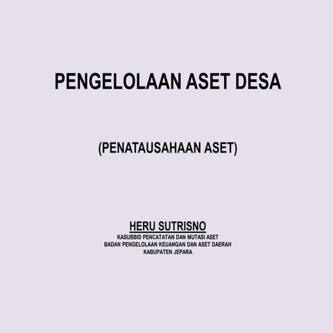 Aset desa | PPTX