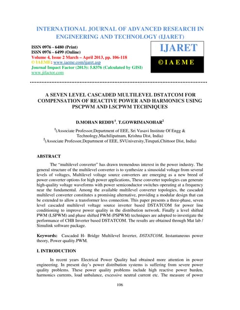 Reactive Power Compensation And Power Factor Correction By Reactive Var Compensator Pdf
