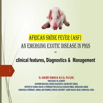 AFRICAN SWINE FEVER AN EMERGING EXOTIC DISEASE | PPTX