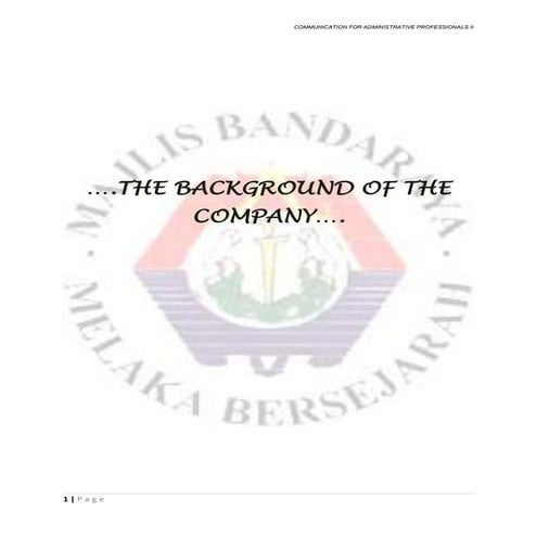 communication in Majlis Bandaraya Melaka Bersejarah | DOCX