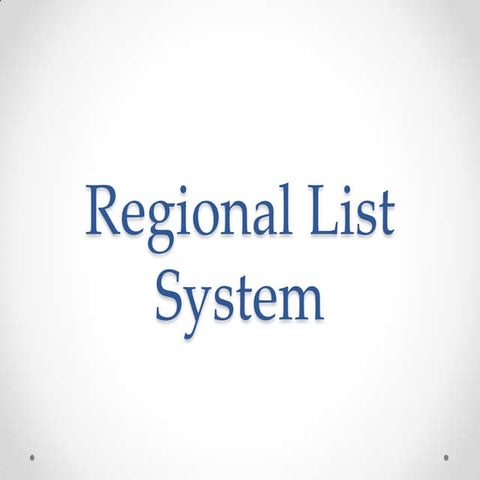 AS Government & Politics - Regional List System | PPTX