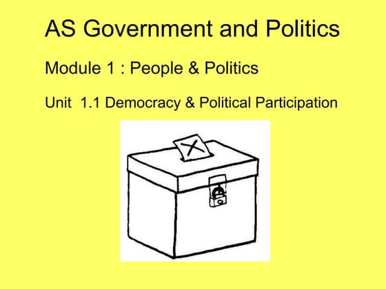 Unit 1- Democracy and Participation | PPT