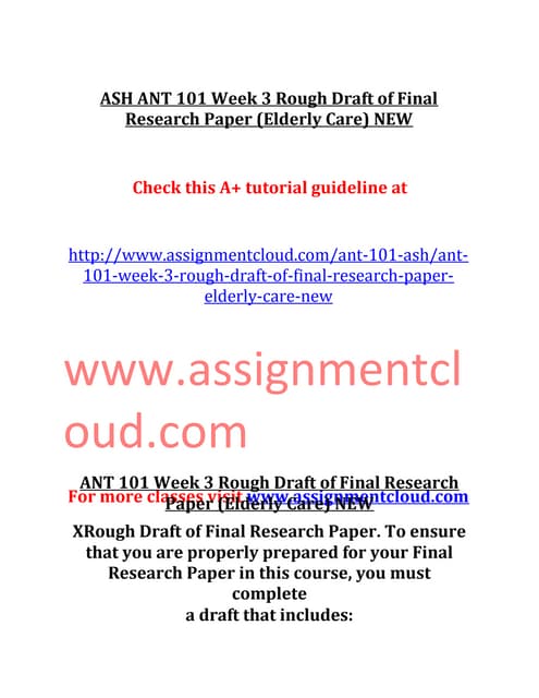 Ash ant-101-week-5-final-paper-new | PDF
