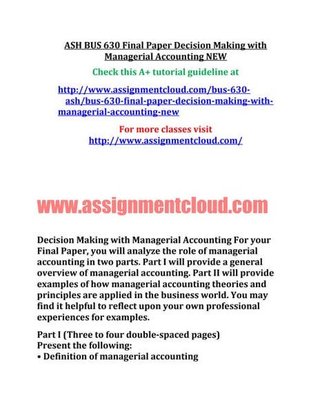 Decision Making with Managerial AccountingDue to varying busin.docx Decision Making with Managerial AccountingDue to varying busin.docx