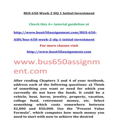 Ash bus-650-week-2-dq-1-initial-investment | PDF