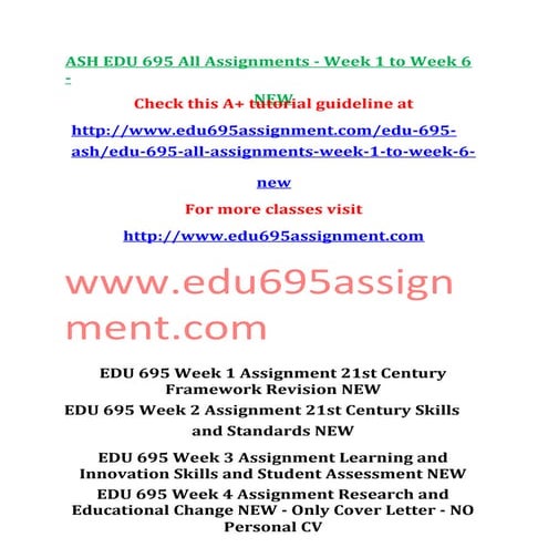 Ash edu-695-all-assignments | PPT