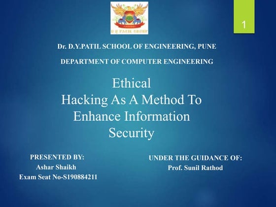 Introduction to ethical hacking | PPTX