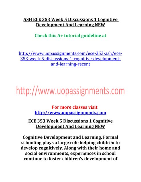 Edu 305 week 1 key theories of child development worksheet | PDF