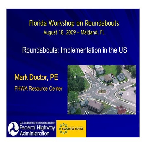 Federal Hwy Admin Roundabout Presentation | PPT