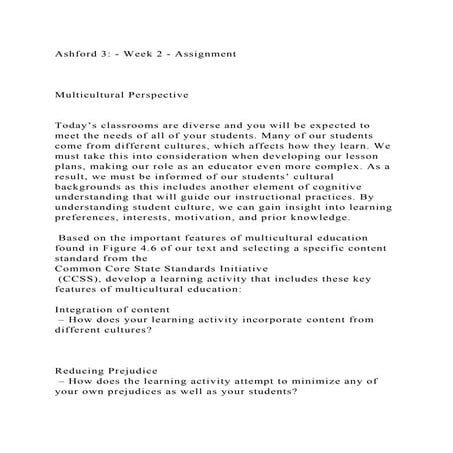 Ashford 3 - Week 2 - AssignmentMulticultural Perspective.docx