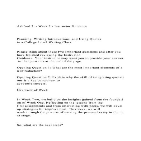 Ashford 3 ­ Week 2 ­ Instructor Guidance Planning, .docx