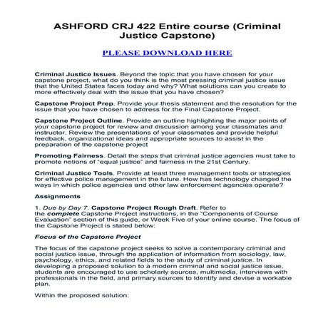 Ashford crj 422 entire course (criminal justice capstone) | DOCX