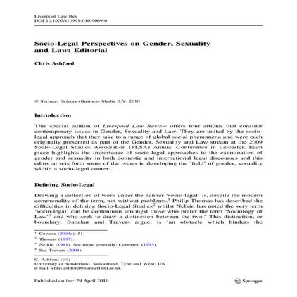 Ashford socio legal perspectives | PDF