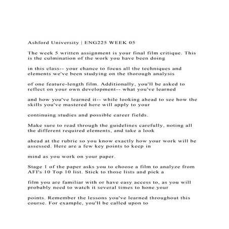 Ashford University ENG225 WEEK 05The week 5 written assi.docx