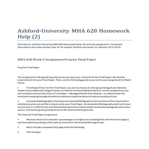 Ashford university mha 628 homework help (2) | DOCX