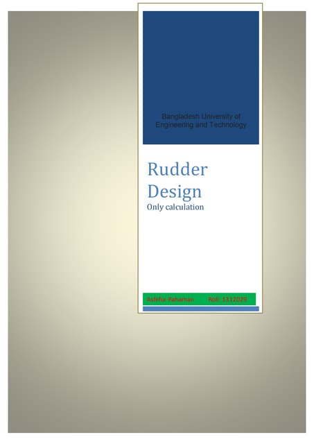 Ship Construction - Rudder Theory | PDF