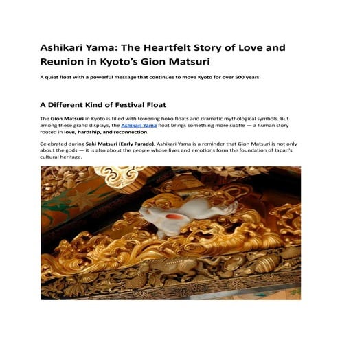 Ashikari Yama: The Heartfelt Story of Love and Reunion in Kyoto’s Gion ...