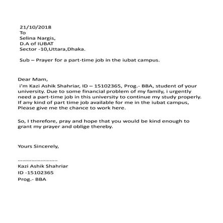 Part Time job application | PPTX