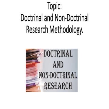 doctrinal and non doctrinal research-research methodology | PDF
