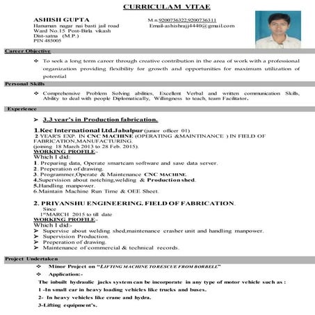 Ashish cv for job | DOCX