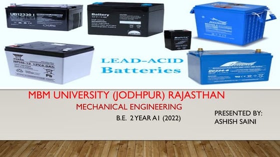 Lead storage battery | PPTX | Chemistry | Science
