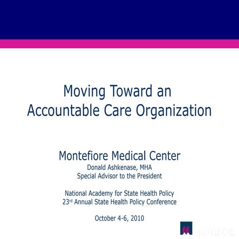 Moving Toward an Accountable Care Organization | PPT