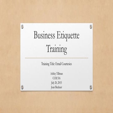 Business Etiquette Training Presentation | PPTX