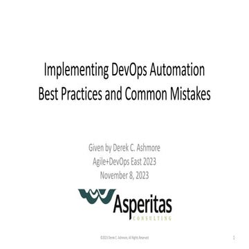 Implementing Devops Automation Best Practices And Common Mistakes Ppt