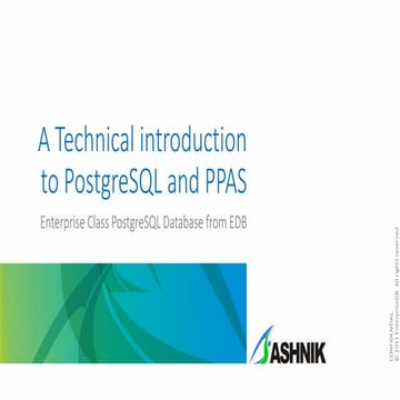 Ashnik Enterprisedb Postgresql A Real Alternative To Oracle Ppt