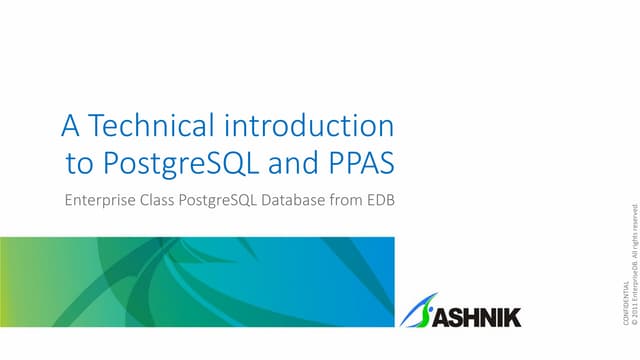 Ashnik Enterprisedb Postgresql A Real Alternative To Oracle Ppt