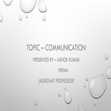 Communication Introduction & level, Elements, types | PPT