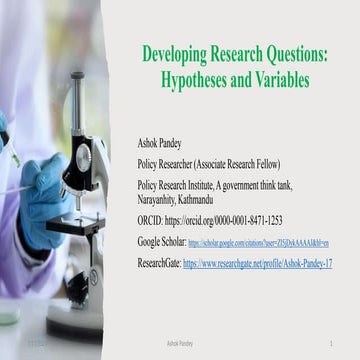 Research Hypothesis and Variables | PPTX